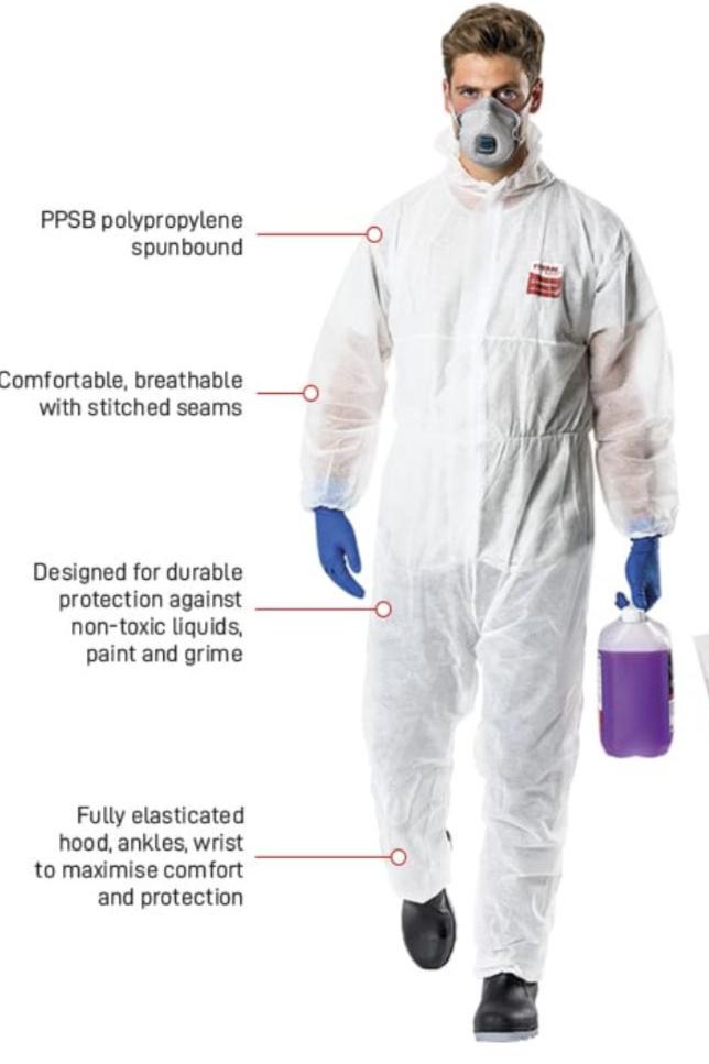 Polypropylene Solvent Resistant overalls– Premier Panelbeating Supplies Ltd